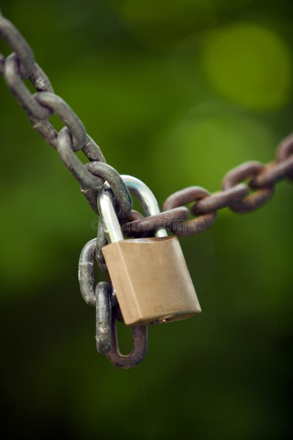 Chain and padlock stock photo. Image of rust, chain - 358904520