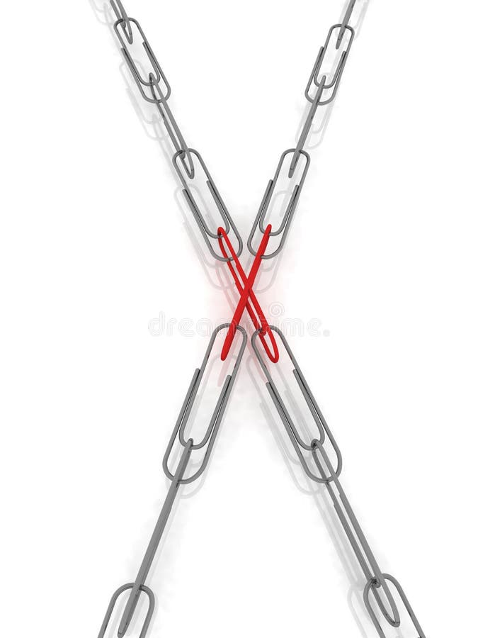 Chain of paper clips stock illustration. Illustration of steel - 21810168