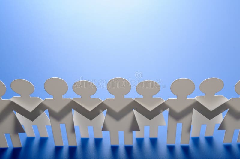 Crowd of paper people stock image. Image of joined, contact - 9802851