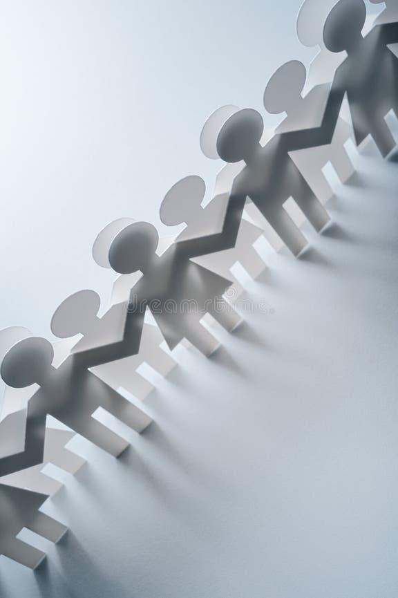 Chain of paper people stock image. Image of copy, collective - 9787487