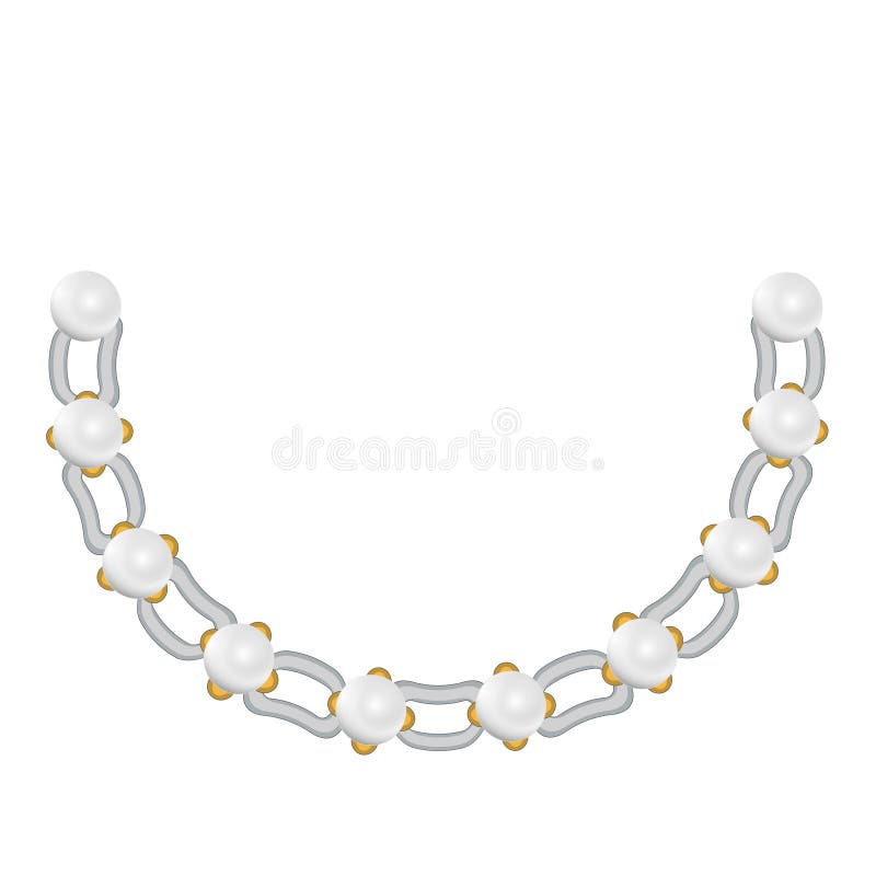 Chain with Pearls Art Drawn Stock Vector - Illustration of beauty ...
