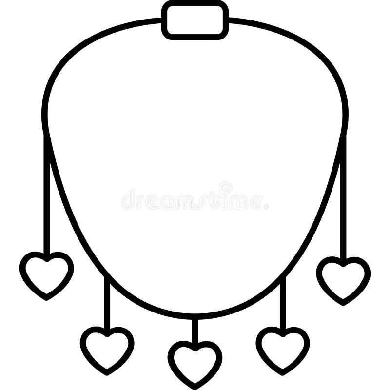 Chain Pendant Outline Vector Icon that Can Easily Edit or Modify. Stock ...