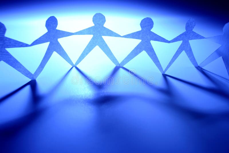 Chain of People stock image. Image of blue, team, background - 2559029