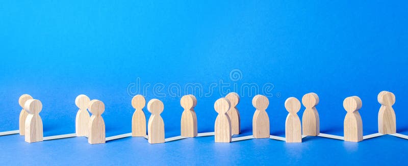 Chain of People Figurines Connected by Lines. Cooperation and ...