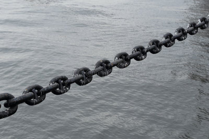 Chain in a port stock photo. Image of large, black, dock - 41011236