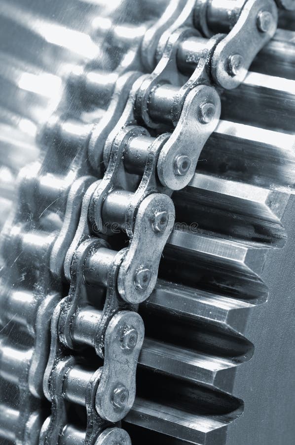 Timing-chain and Large Gear-mechanism Stock Image - Image of mechanics ...