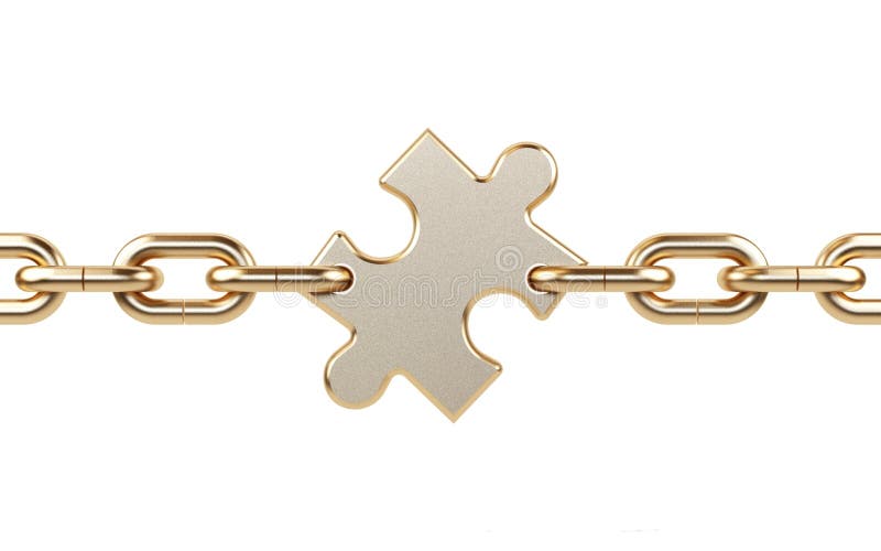 Chain with puzzle. stock illustration. Illustration of object - 12026847