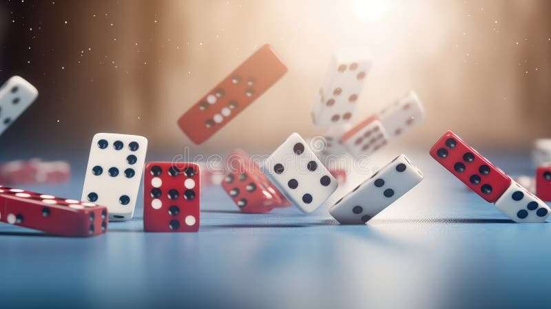 Falling Dominos - a Chain Reaction Game - AI Generated Stock ...