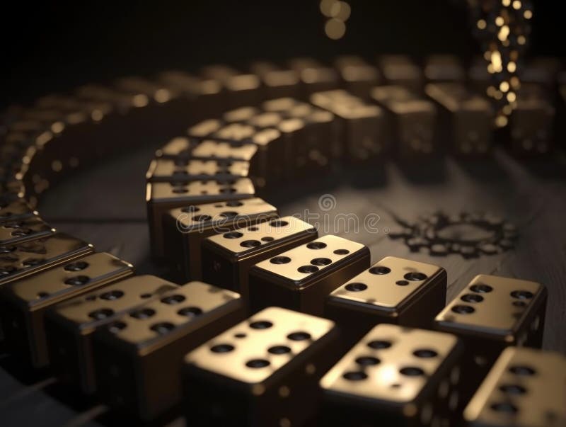 Falling Dominos - a Chain Reaction Game - AI Generated Stock ...