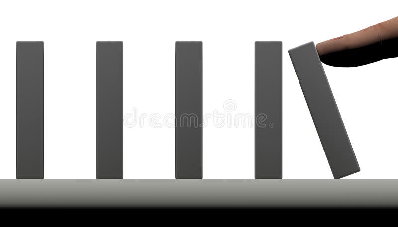 Dominoes Chain Reaction stock illustration. Illustration of reaction ...