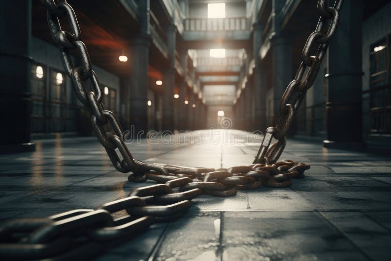 A Chain Resting on the Ground, Suitable for Industrial or Construction ...