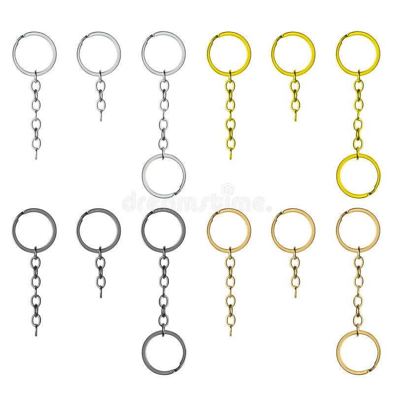 Chain, with a Ring, for a Keychain or Keys, on a White Background ...