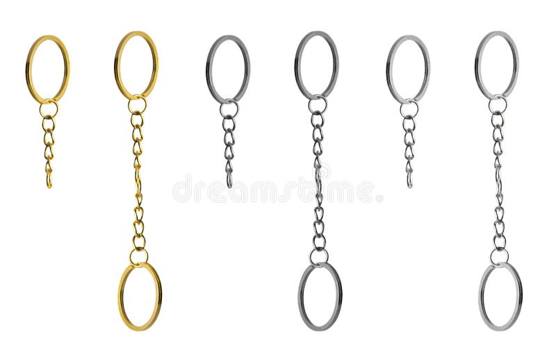 Chain, with a Ring, for a Keychain or Keys, on a White Background ...