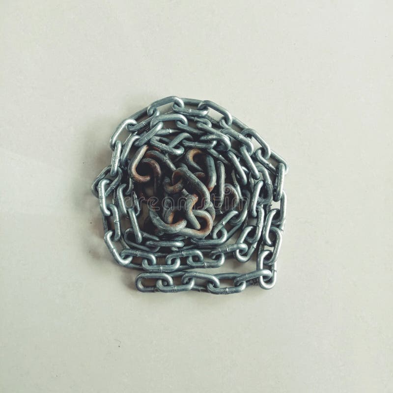 Chain Rolls on the Floor of the House Stock Photo - Image of ring ...