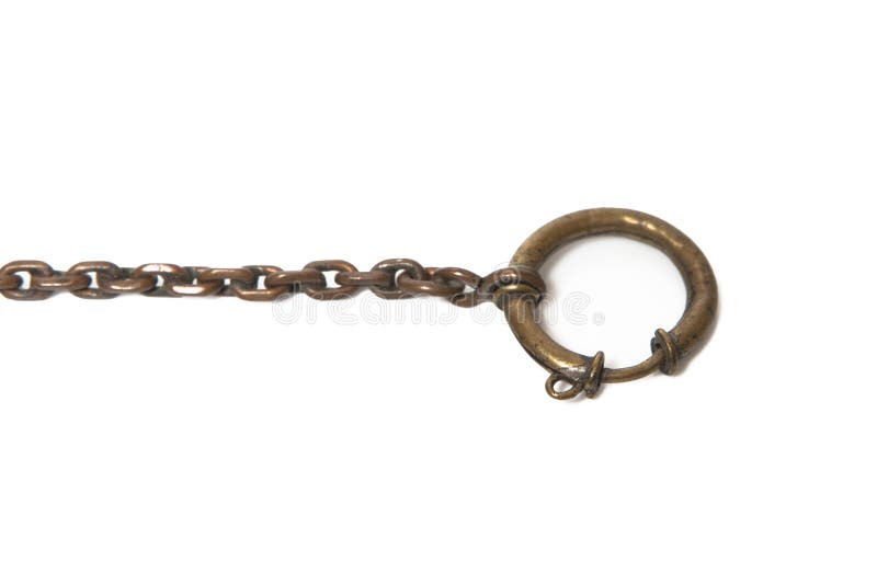 Chain with a round lock stock image. Image of coil, strong - 27727455
