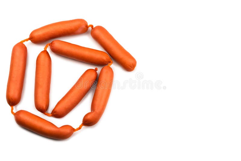 Chain of Sausages Isolated on the White Background Stock Photo - Image ...