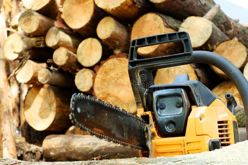 Chain saw stock photo. Image of forest, industry, chainsaw - 6690238