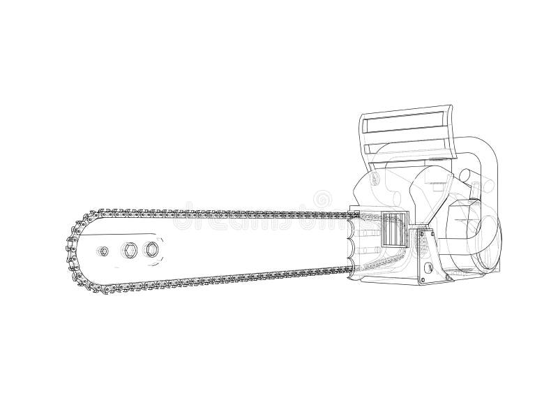 Chain saw. 3d illustration stock illustration. Illustration of chainsaw ...