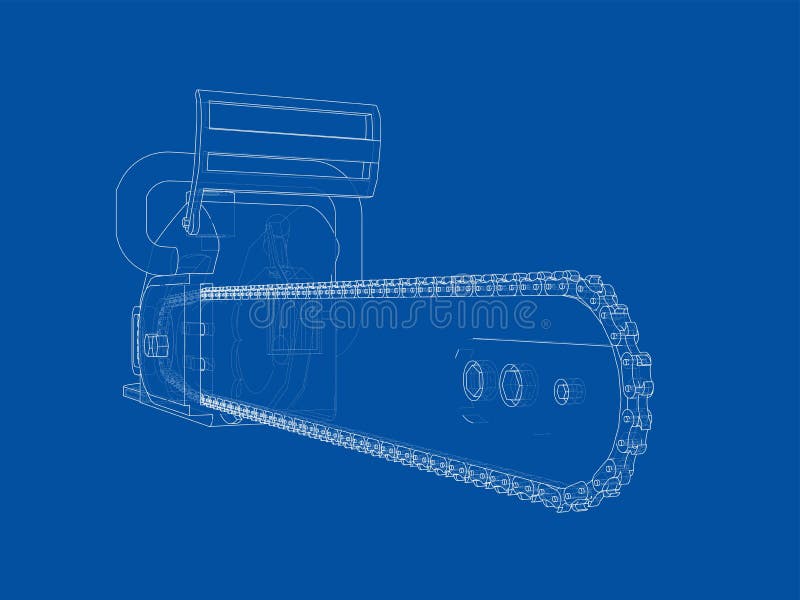 Chain saw. 3d illustration stock illustration. Illustration of machine ...