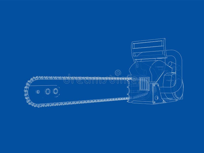 Chain saw. 3d illustration stock illustration. Illustration of handle ...