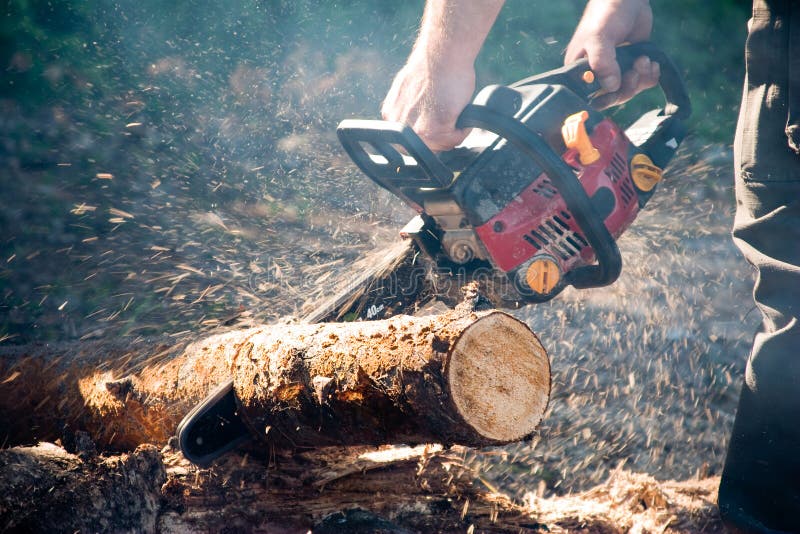 Chain saw stock image. Image of lumberjack, demolition - 39394235
