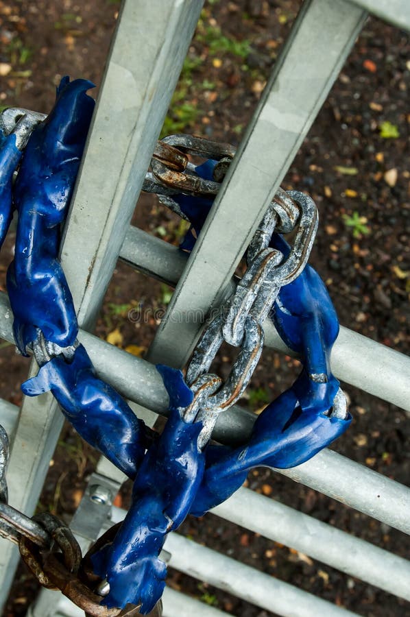 Chain securing a farm gate stock image. Image of prevent - 60870169