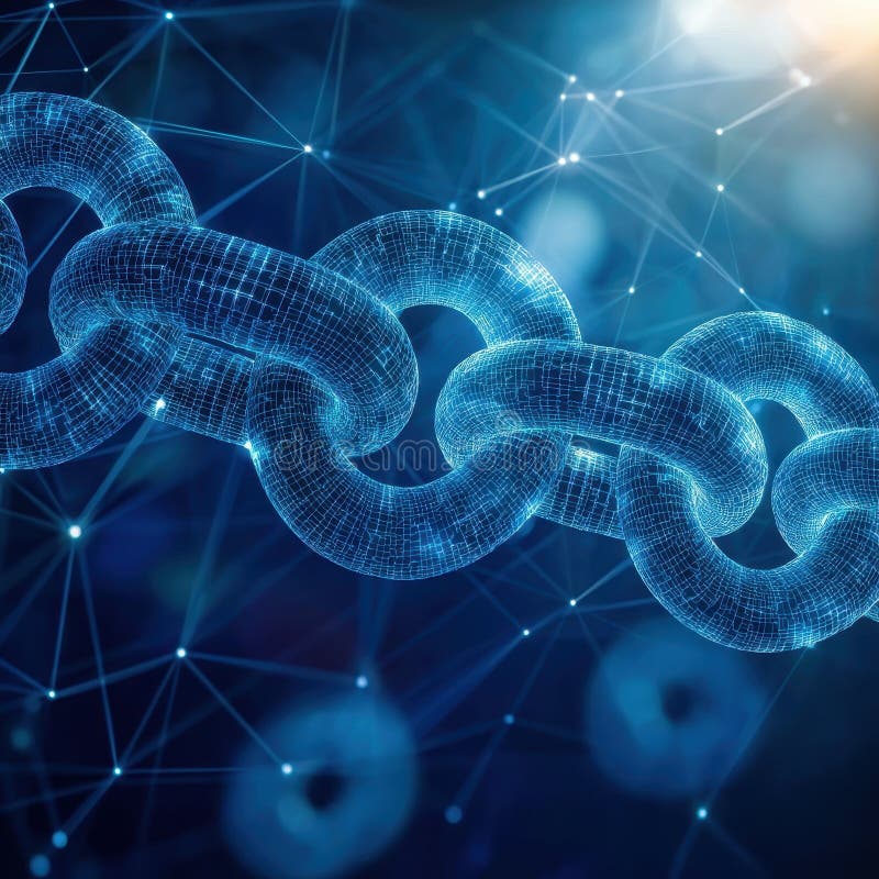 A Chain Set Against a Blue Background Signifying Connectivity and ...