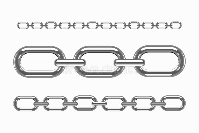 Set of Metallic Chains of Different Thickness Stock Vector ...