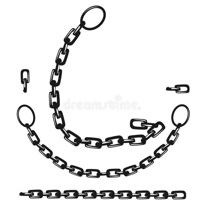 Chain set stock vector. Illustration of connect, rope - 95580877