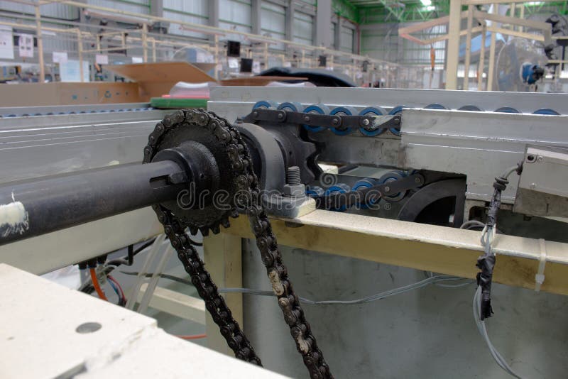 Chain and Shaft Drive Line Conveyor Stock Image - Image of ...