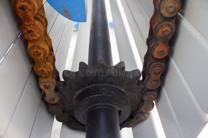 The Chain and Shaft Drive Line Conveyor Stock Photo - Image of factory ...