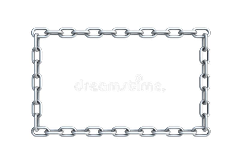 Chain in Shape of Rectangle Stock Illustration - Illustration of ...
