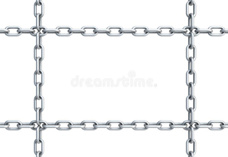 Chain in Shape of Rectangle Stock Illustration - Illustration of ...