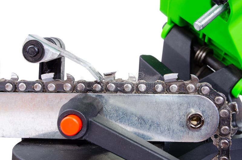 Chain Sharpening for Chainsaw on the Machine Stock Photo - Image of ...