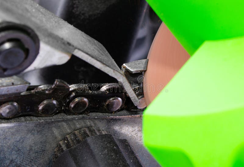 Chain Sharpening for Chainsaw on the Machine Stock Image - Image of ...