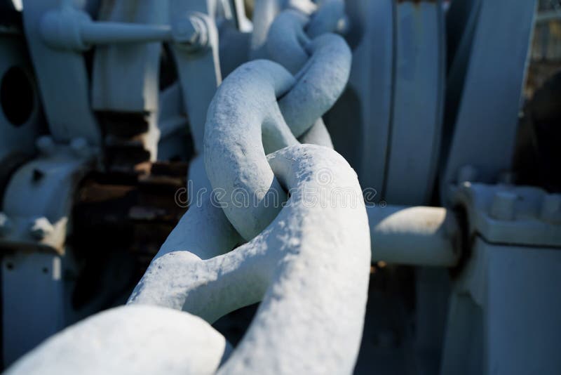 Chain for Ship Anchor on the Deck Stock Photo - Image of fisherman ...