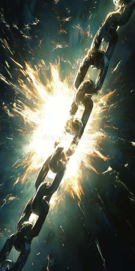 A Chain is Shown in a Bright Light Stock Illustration - Illustration of ...