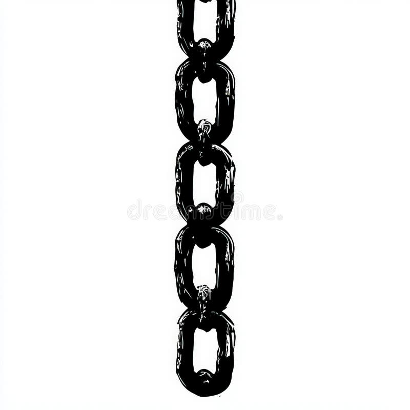 Chain Silhouette , Black and White Illustration Isolated on White ...
