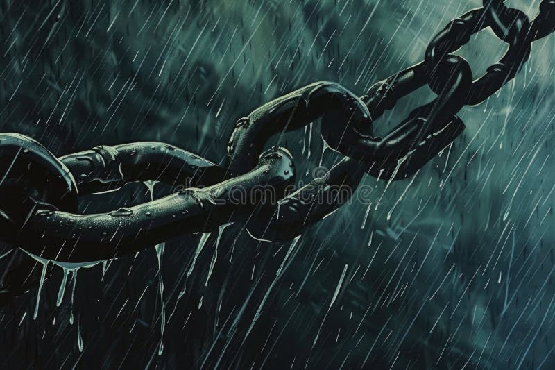 A Chain Sitting in the Rain. Suitable for Industrial, Weather, and ...