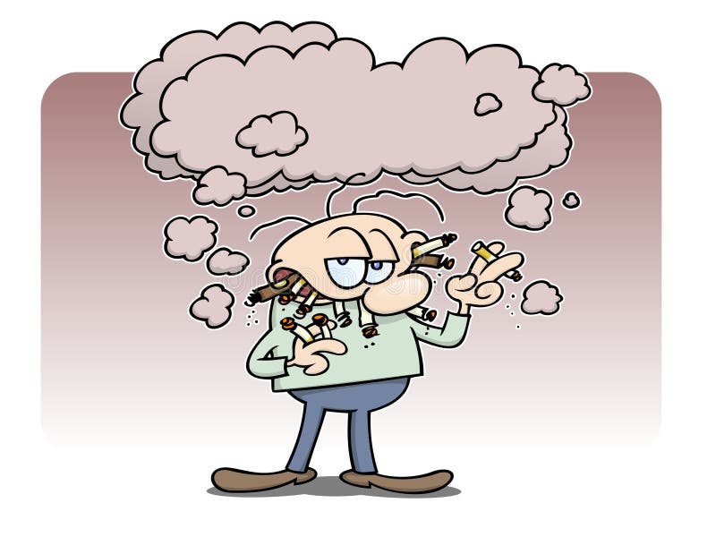 Chain smoking man stock vector. Illustration of medicine - 10840620