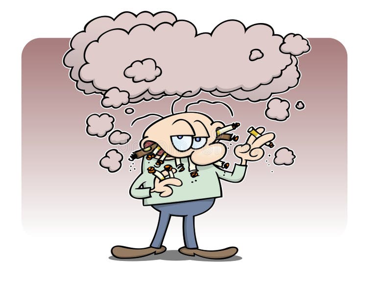 Chain smoking man stock vector. Illustration of medicine - 10840620