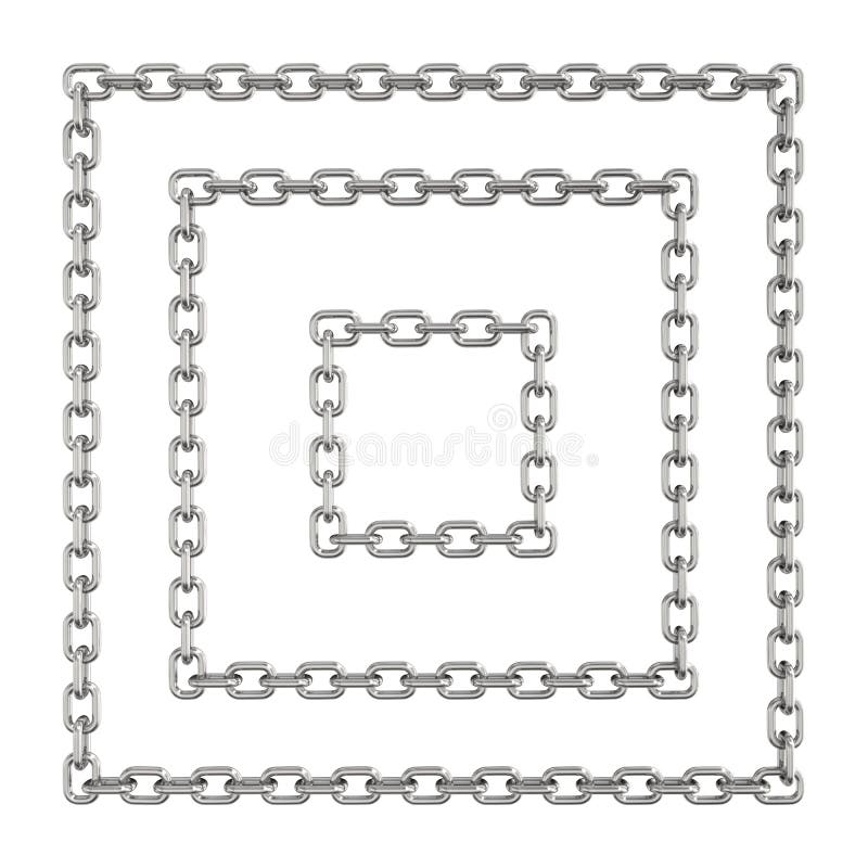 Chain Squares Isolated on a White Background Stock Illustration ...