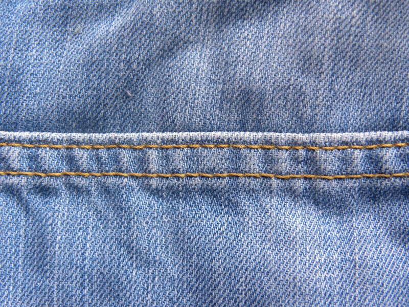 Chain Stitch on Light Blue Jeans Stock Image - Image of clothes, cloth ...