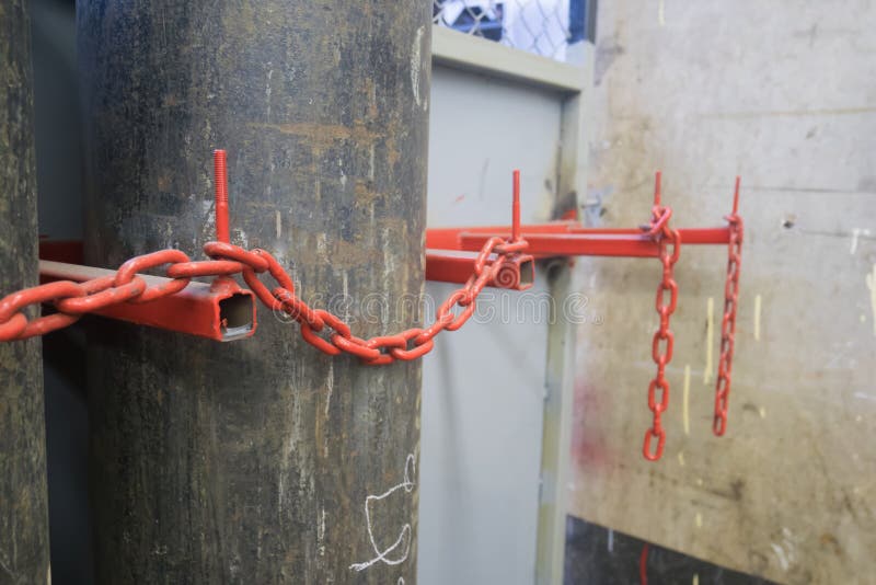 The Chain is for Storing Gas Tanks Stock Photo - Image of work, plant ...