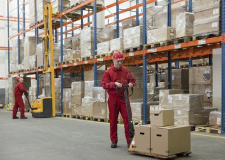Chain Supply - Two Workers in Storehouse Stock Image - Image of freight ...