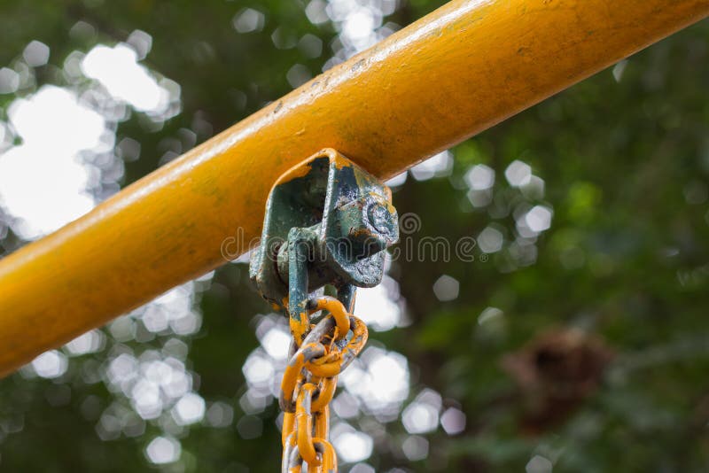 Chain of Swing in Playground Stock Image - Image of swing, outside ...