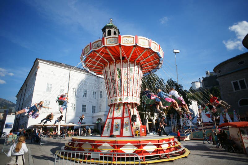 Chain Swing Ride at a Carnival Editorial Photo - Image of round ...