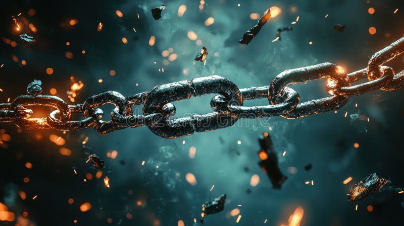 Chain Tension with Dramatic Sparks and Glow Stock Photo - Image of ...