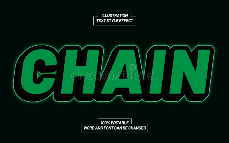 Chain Green Text Style Effect Stock Vector - Illustration of adobe ...