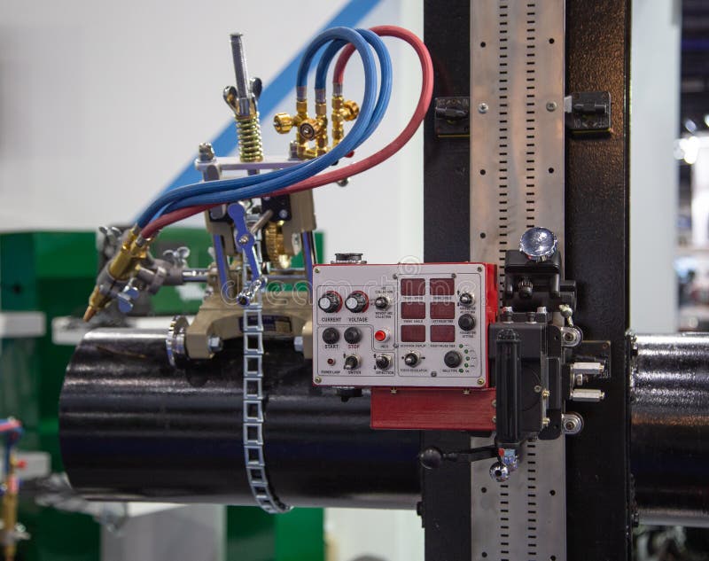 Pipe welding machine stock photo. Image of steel, technology - 147878182